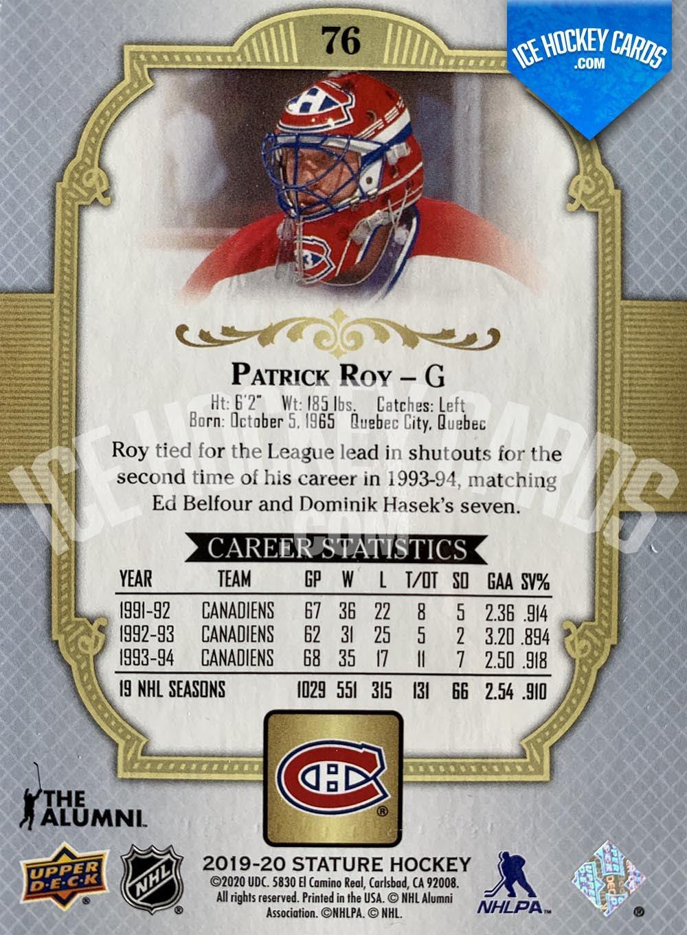 Patrick Roy - IceHockeyCards.com